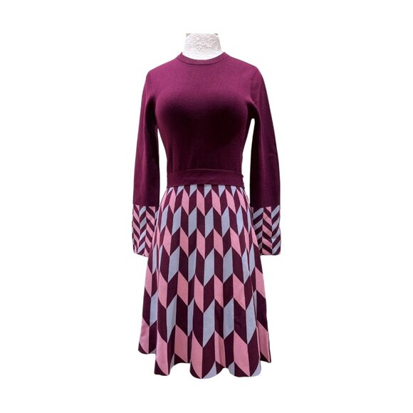 Eliza J | Dresses | Eliza J Purple Knit Chevron Dress Nwt | Poshmark